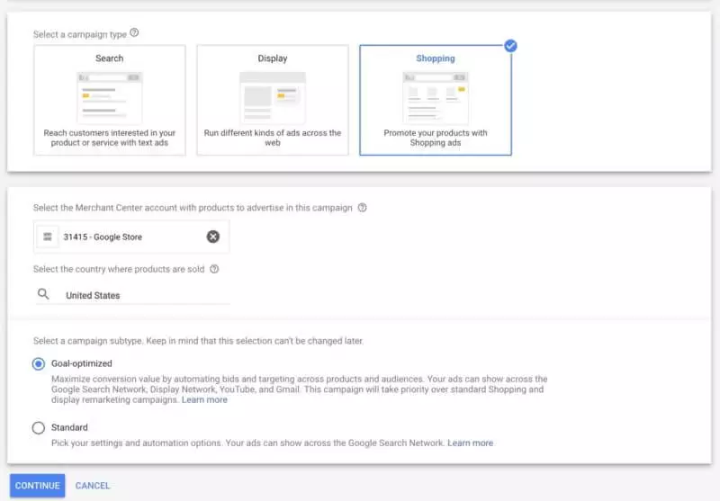 Google combos Siopa ac ailfarchnata deinamig mewn math newydd o ymgyrch Siopa wedi'i optimeiddio â nodau 4461_3