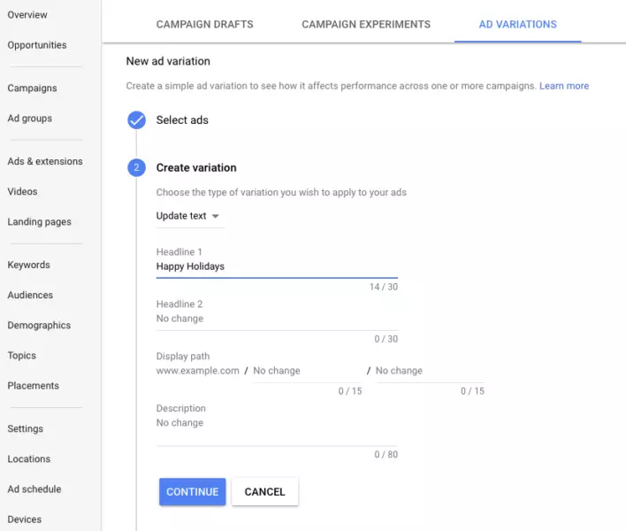 Google déploie des extensions de promotion AdWords, des audiences d'intention personnalisées et des variantes d'annonces à des fins de test 4526_3