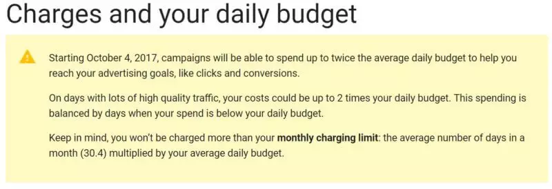 Google объявляет, что ежедневные бюджеты AdWords могут автоматически перерасходоваться в 2 раза 4765_2