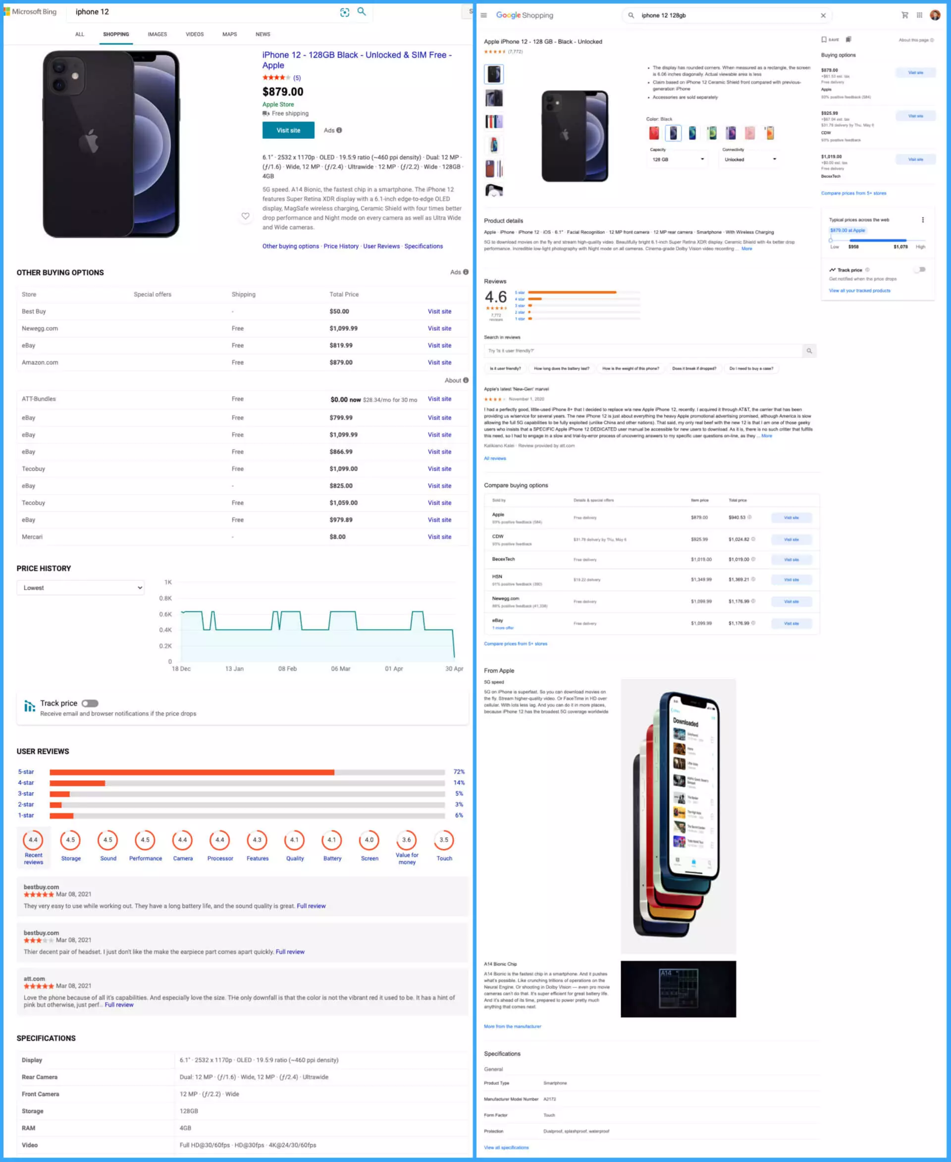 Usa ka panid sa detalye sa produkto sa Bing itandi sa panid sa detalye sa produkto sa Google.