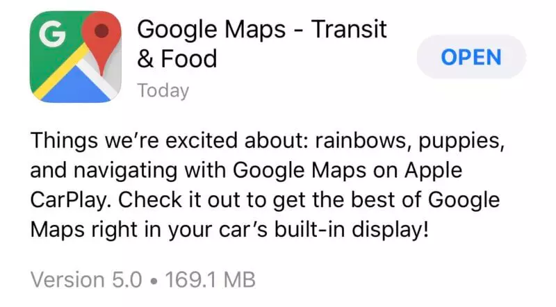 Google Maps tani në dispozicion për Apple CarPlay 5483_1