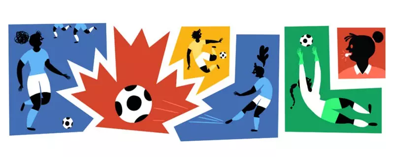 Característica del logotipo de google de la copa mundial femenina