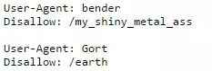 Reddit Bender ug Gort reference sa robots.txt