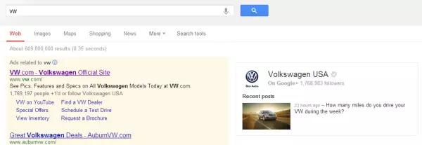 vw søgeresultater