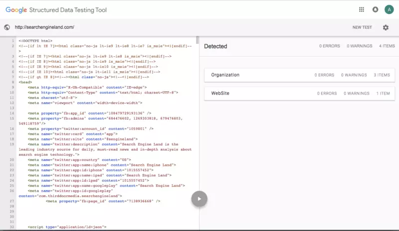 Herramienta de prueba de datos estructurados de Google