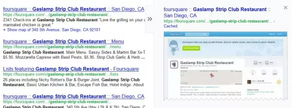 i-foursquare checkins spidered by Google