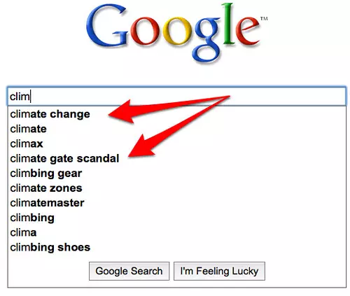 Google Suggest va Climategate