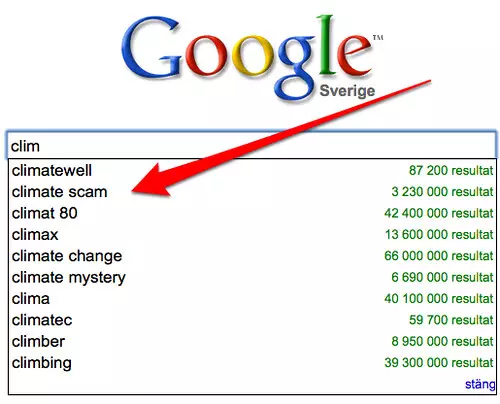 Google Suggest va Climategate