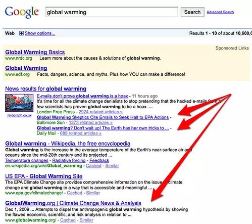глобальне потепління - Пошук Google