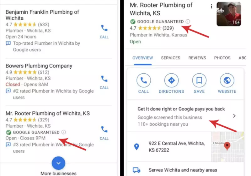 Google bietet ein „aktualisiertes“ GMB-Profil mit dem Google Guaranteed-Abzeichen für 50 $ pro Monat an 8987_2
