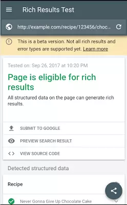 Rich Results Testing Tool