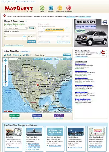 新的 MapQuest 測試版