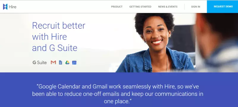 google hire homepage