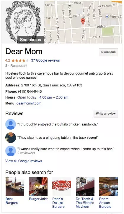 Γράφημα γνώσεων google αγαπητή μαμά