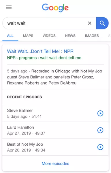 Google rolt nu podcast-resultaten uit in zoekresultaten 9772_1