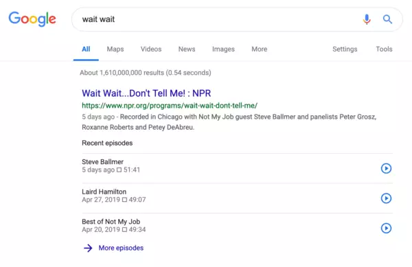 Google rolt nu podcast-resultaten uit in zoekresultaten 9772_3